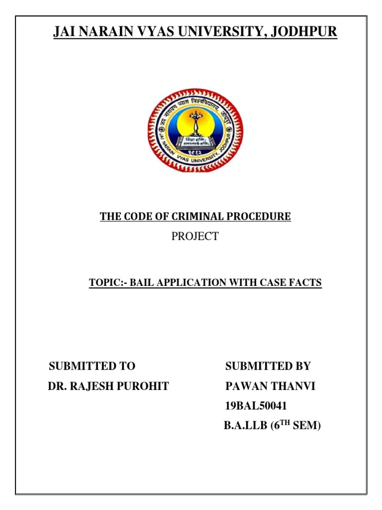CRPC 6th Sem PDF Bail Criminal Law