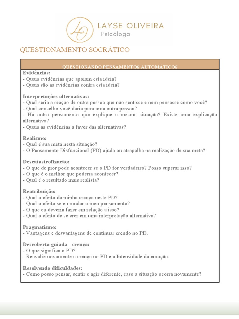 Questionamento Socrático | PDF