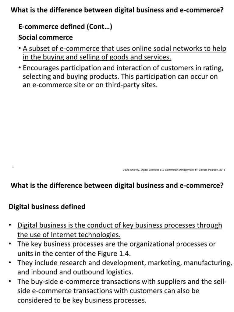 Digital Business vs E-Commerce | PDF | Business