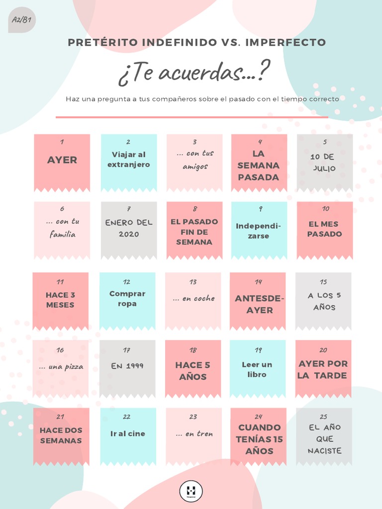 Pretérito Indefinido Vs Imperfecto PDF | PDF