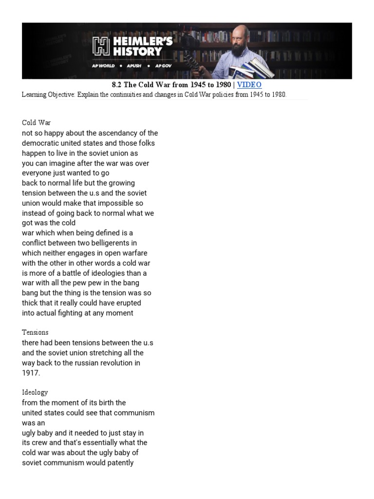 Cold War Policies: 1945-1980 Overview | PDF | Politics