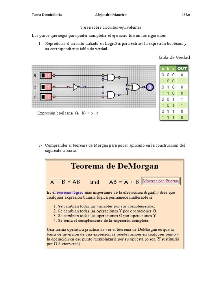 Tarea Sobre Circuitos Equivalentes Alejandro Maneiro | PDF