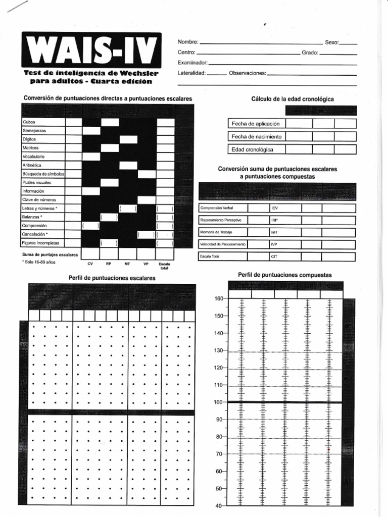 Protocolo Wais IV PDF | PDF