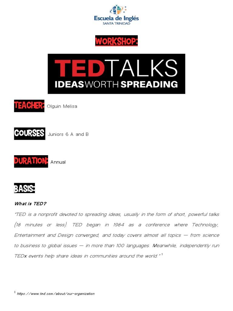 TED Talks Workshop PDF | PDF