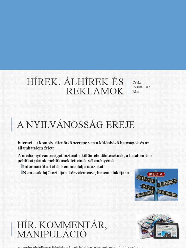 Hírek, Álhírek És Reklámok | PDF