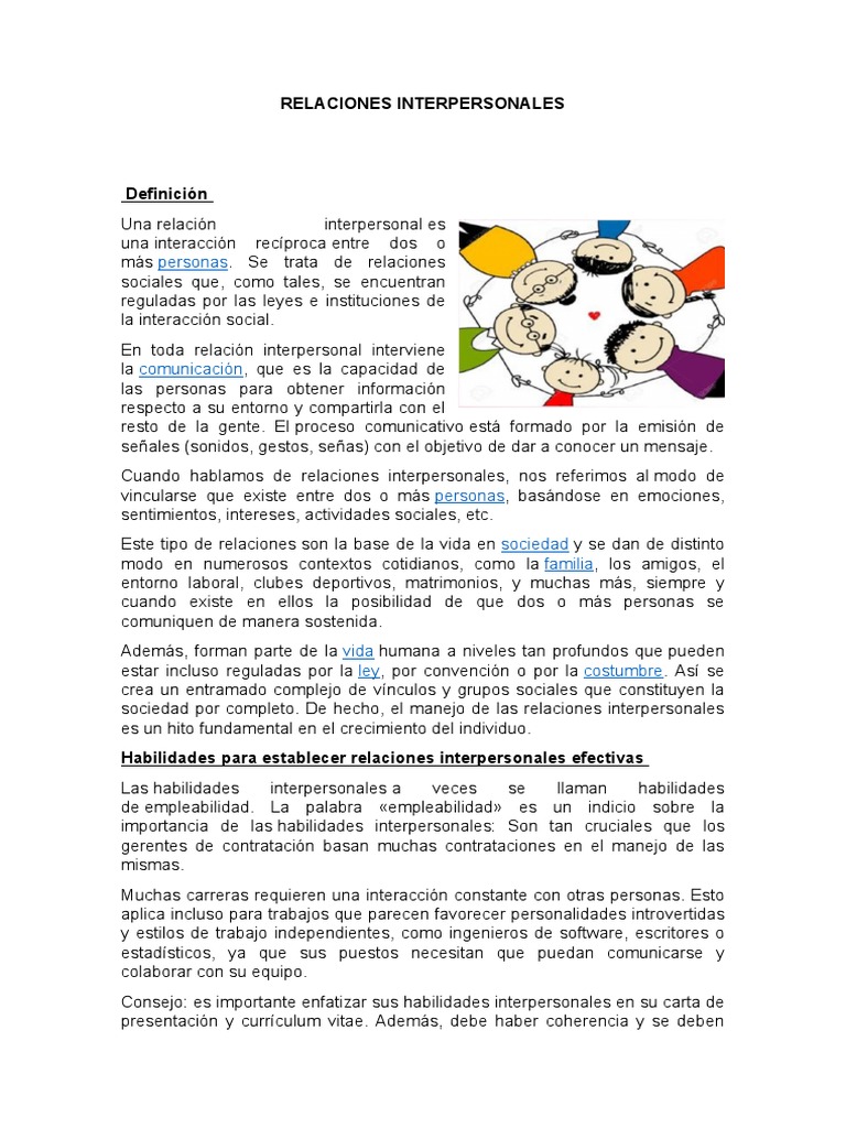 Relaciones Interpersonales | PDF
