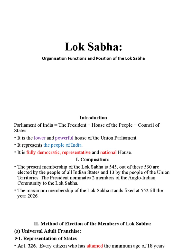 5.1 Lok Sabha | PDF