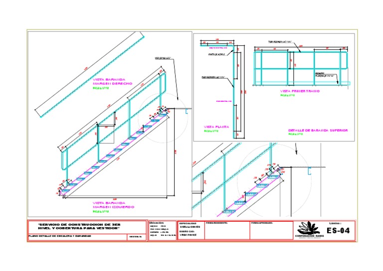 Planos de Escaleras y Barandas 1/50 | PDF