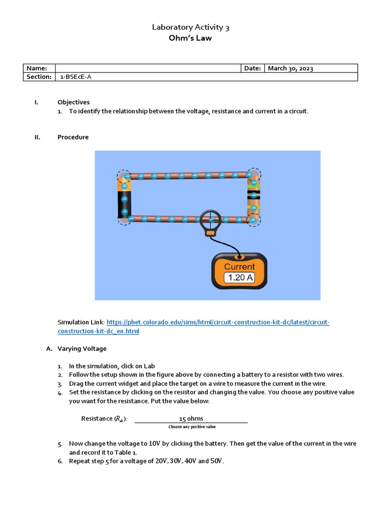 Investigating Ohm's Law Through Circuit Simulation | PDF