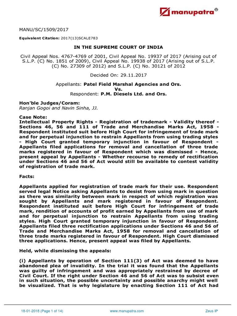 Patel Field Marshal Case (Patel - Field - Marshal - Agencies - and ...