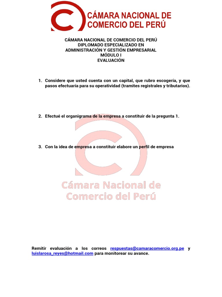 Evaluación Mod 1 Adm - Empresarial PDF | PDF