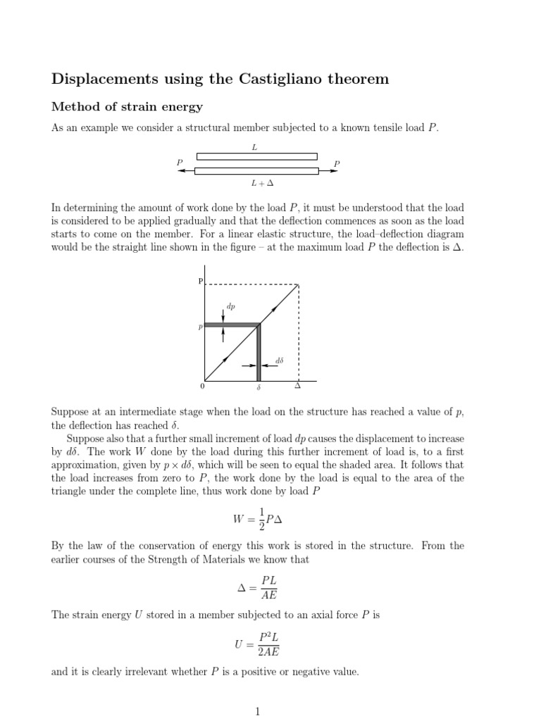 Castigliano Theorem | PDF