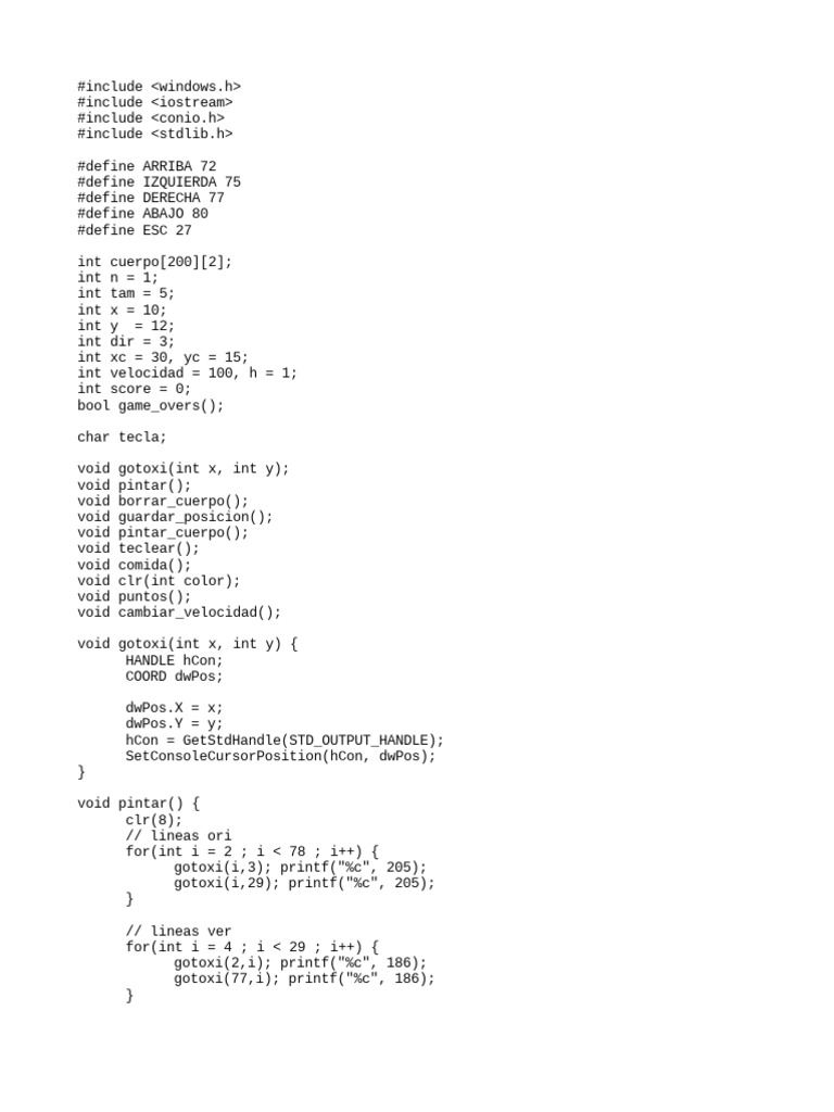 Snake Game CPP | PDF