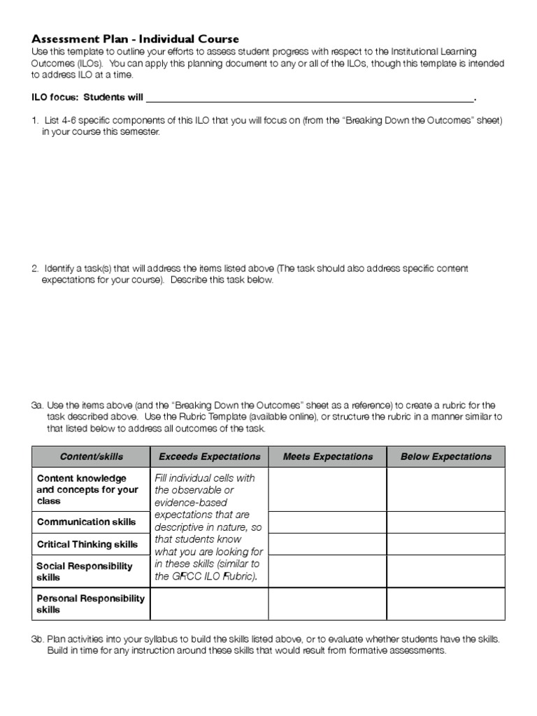 Assessment Planning Guide | PDF | Educational Assessment | Rubric ...