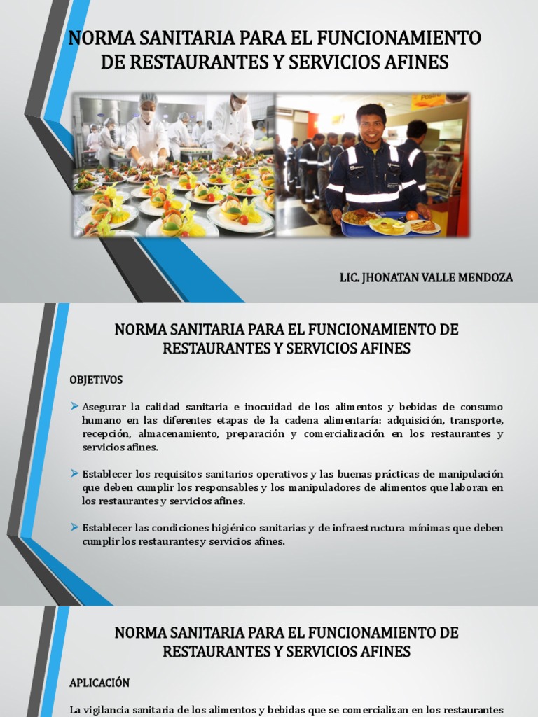 Norma Sanitaria para El Funcionamiento de Restaurantes y Servicios ...