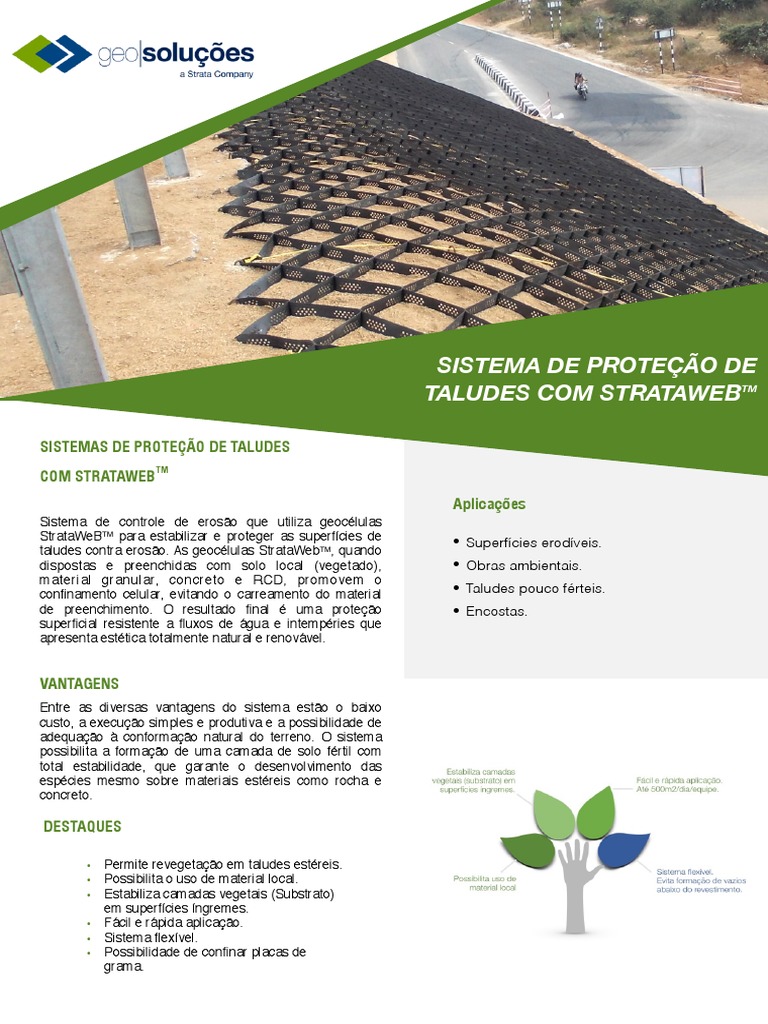 Proteção de Taludes com StrataWeb | PDF