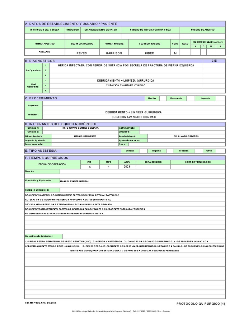 017 Protocolo Quirúrgico | PDF