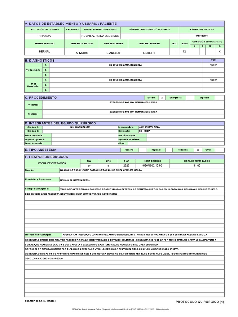 017 Protocolo Quirúrgico Nodulo de Mama | PDF