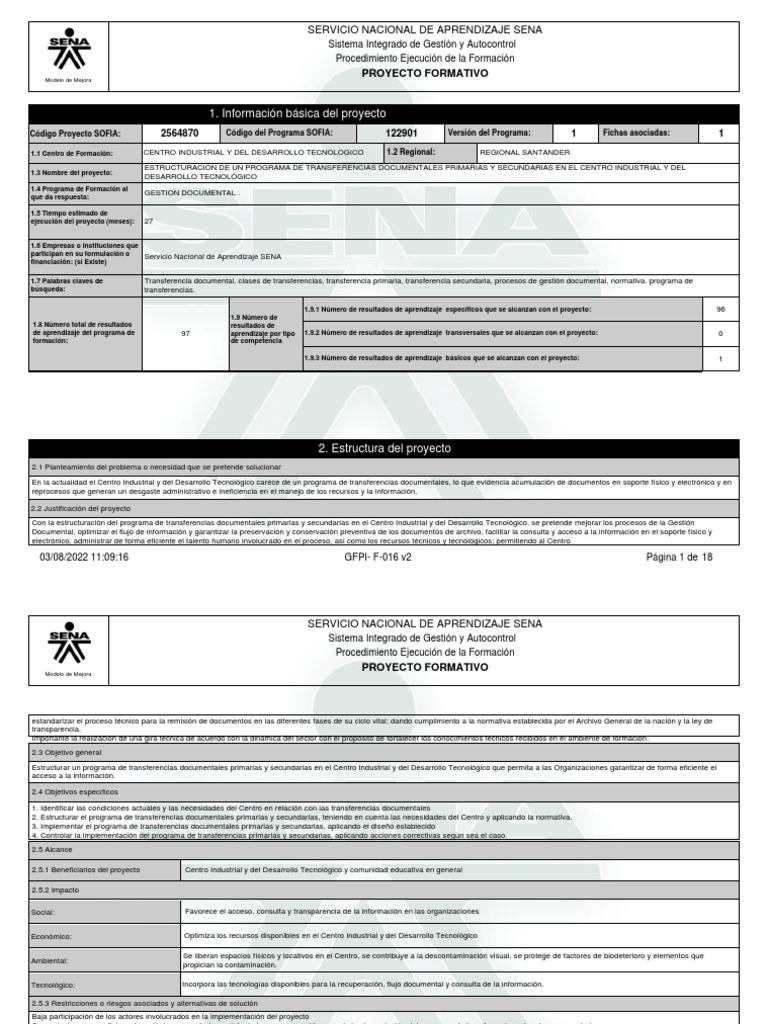 Poryecto Formativo PDF | PDF