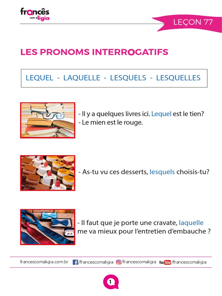 Les Pronoms Interrogatifs PDF | PDF