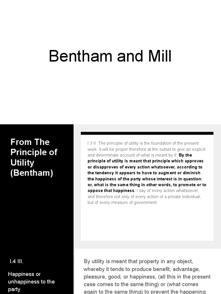 Bentham and Mill PDF | PDF | Utilitarianism | Pleasure