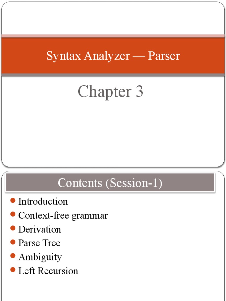 Chapter 3 - Syntax Analysis | PDF | Parsing | Linguistics Chapter 3 - Syntax Analysis | PDF | Parsing | Linguistics
