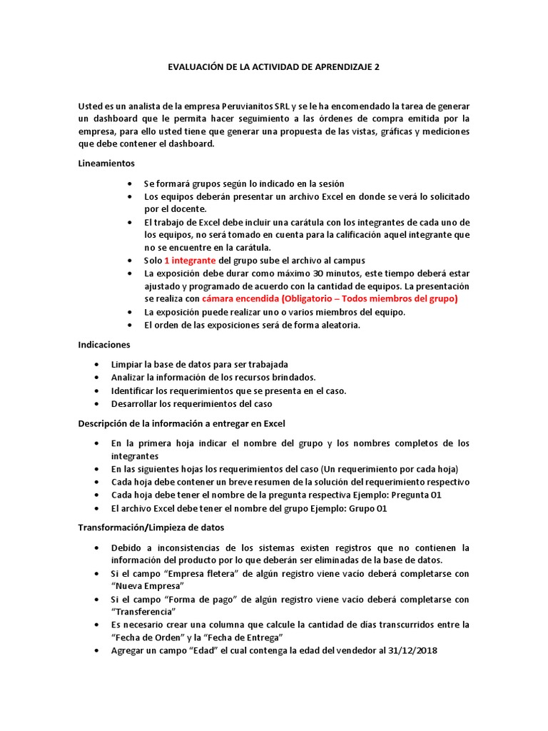Evaluación de La Aa2 PDF | PDF