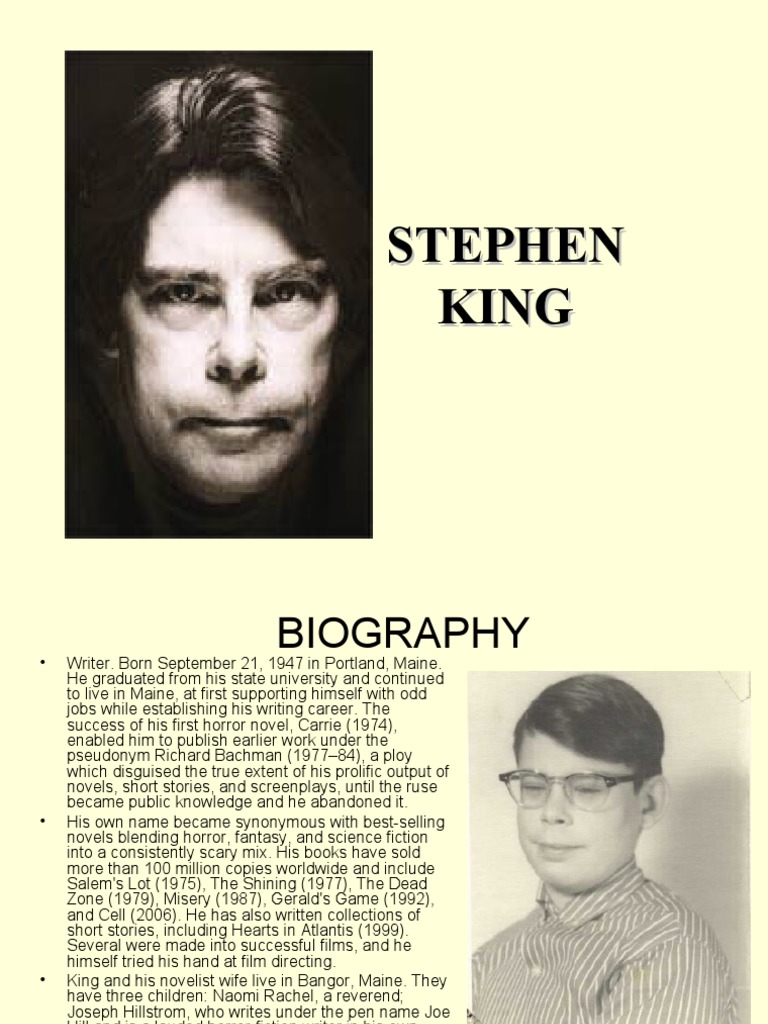Stephen King's Biography and Works | PDF | General Fiction