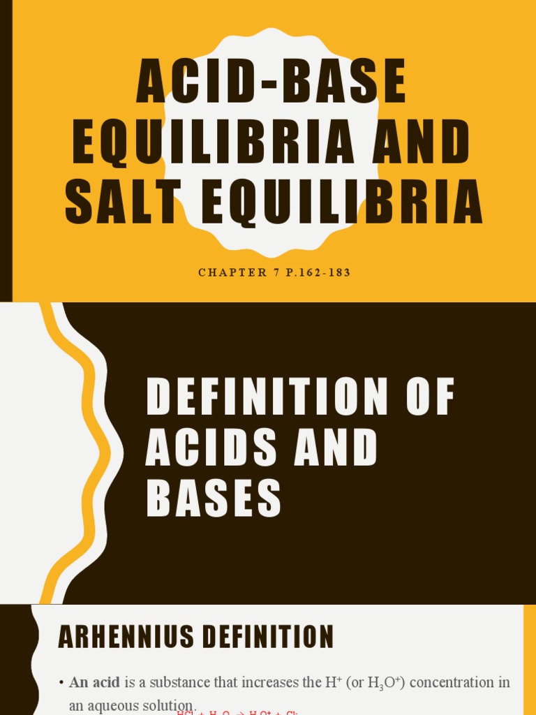 Acid-Base Equilibria and Salt Equilibria | PDF