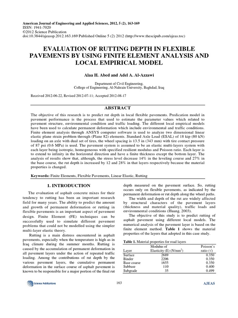 Evaluation of Rutting Depth in Flexible PDF | PDF