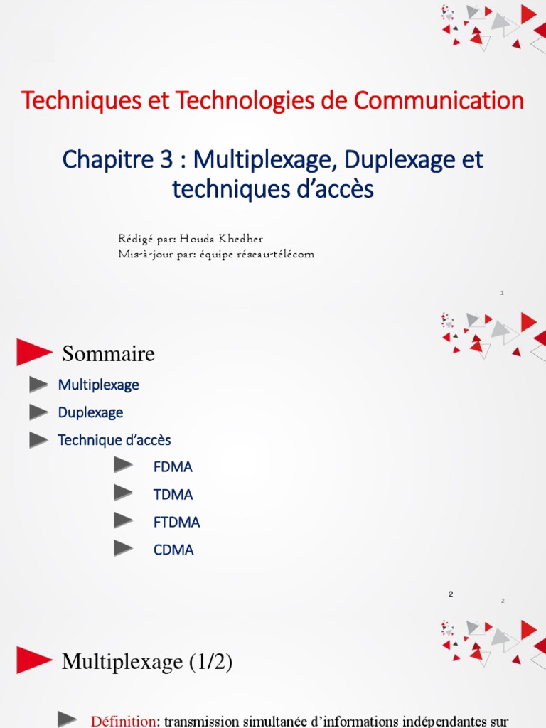 Multiplexage et Duplexage en Télécom | PDF | Ordinateurs