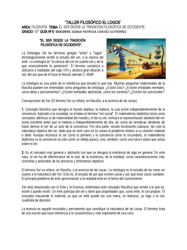 Ontología: El Ser en Filosofía Occidental | PDF | Filosofía | Religión ...