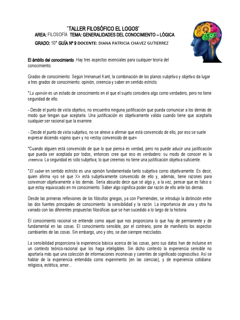 Grados de conocimiento según Kant | PDF | Conocimiento | Realismo ...