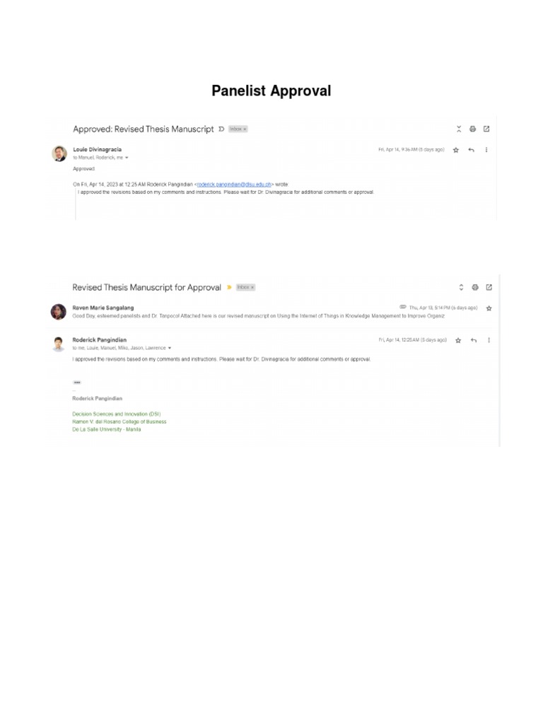 Panelist Approval | PDF