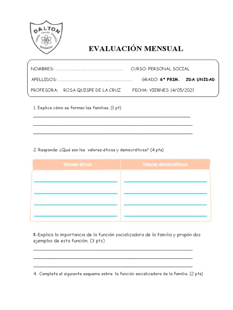 Evaluacion Unidad 2 | PDF