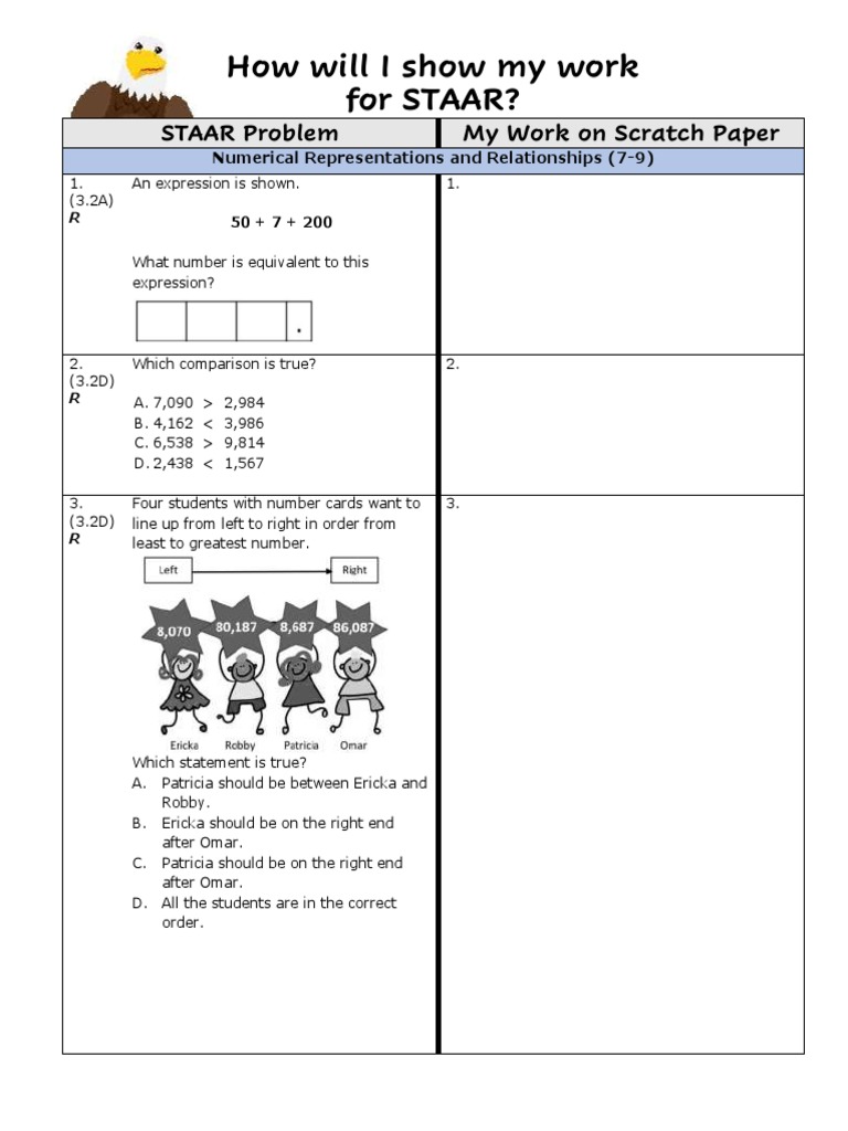 Gr3 - STAAR Review 2022-2023 - How To Show Your Work PDF | PDF ...