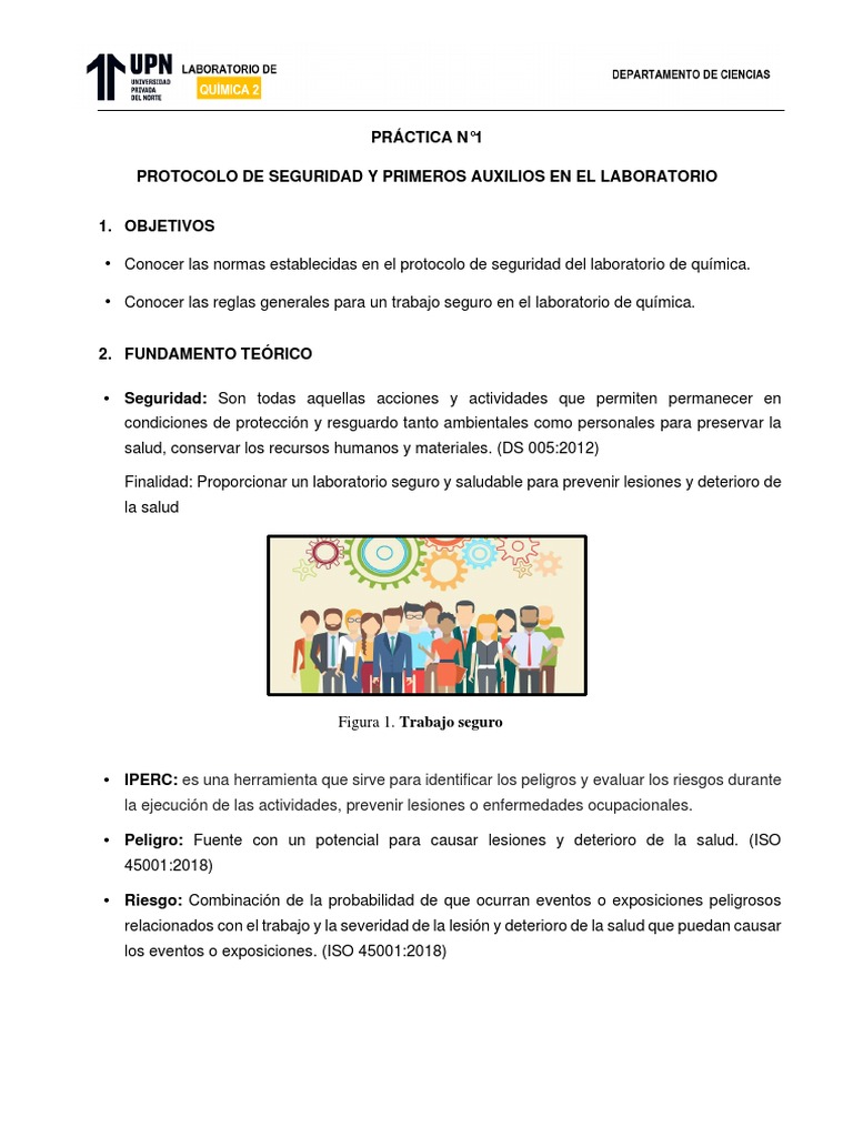 Sem01 - Guía Práctica Nº01 - Protocolo de Seguridad y Primeros Auxilios en El Laboratorio | PDF