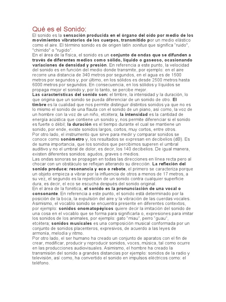 Qué Es El Sonido | PDF