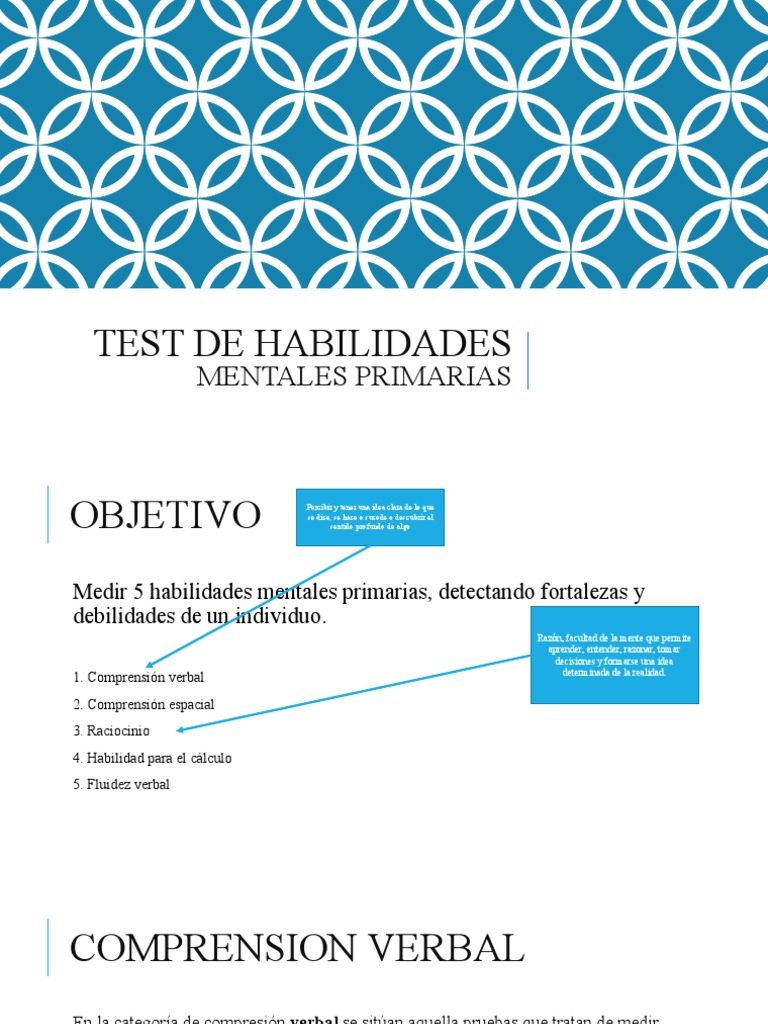 Test de Habilidades Mentales Primarias Práctica | PDF | Mente | Comprensión
