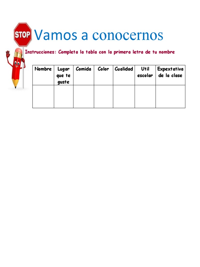 Dinamica de Inicio Vamos A Conocernos | PDF | Arte