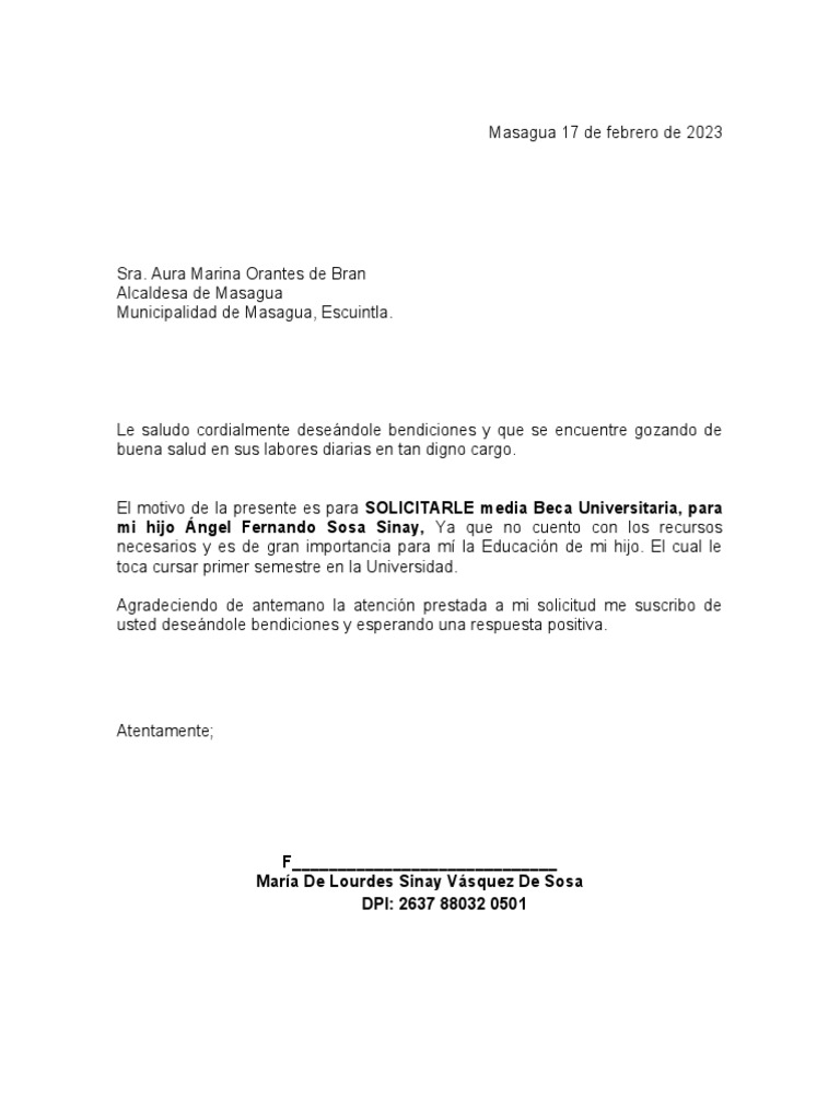 Solicitud Beca | PDF