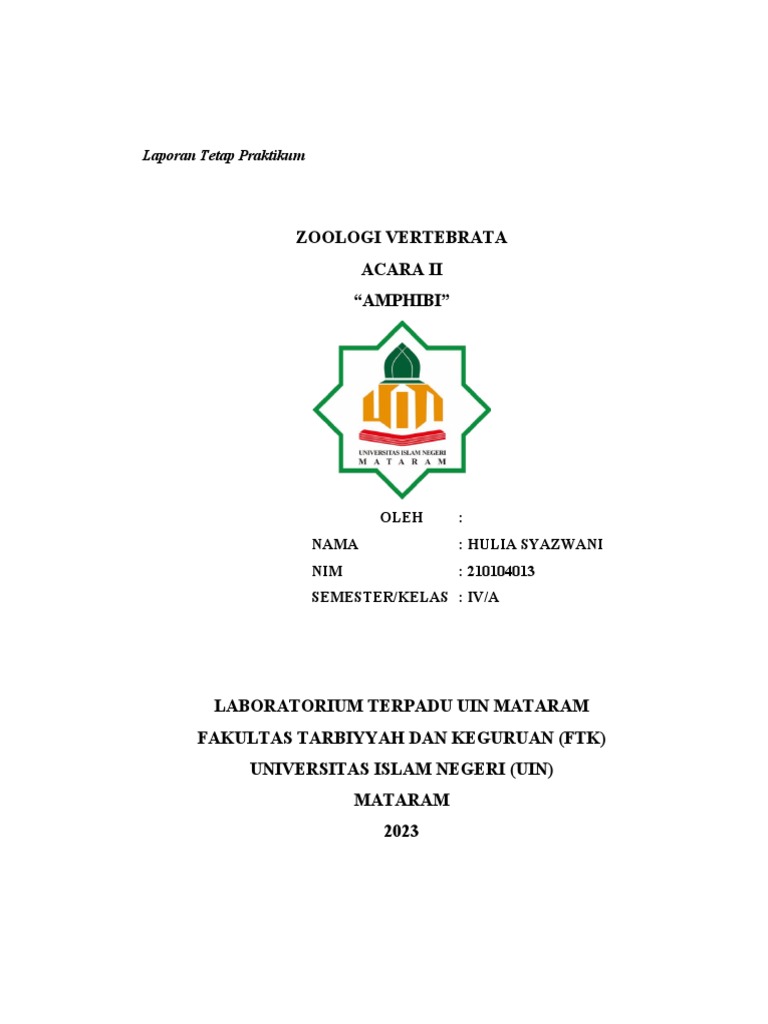 Praktikum Zoologi: Amfibi | PDF