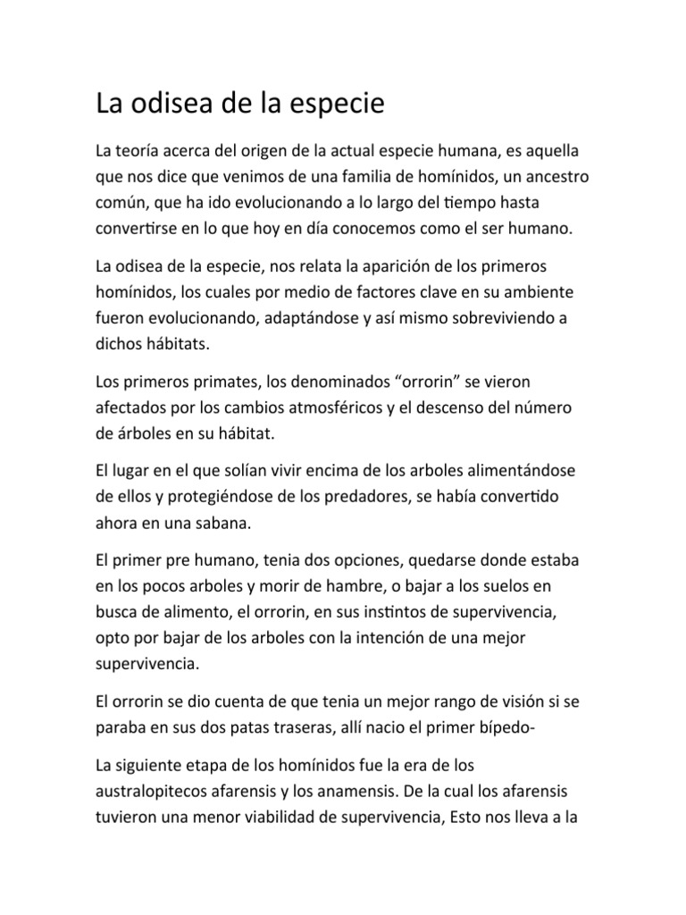 La odisea de la especie | PDF | Homo