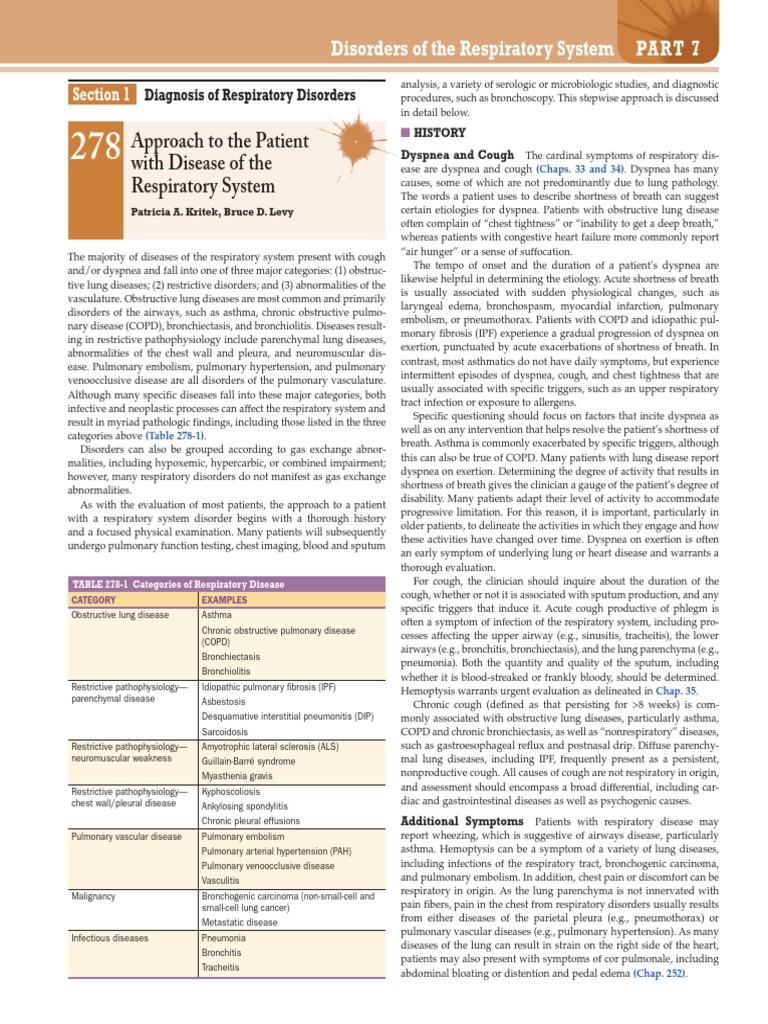 Approach To Respiratory Diseases | PDF