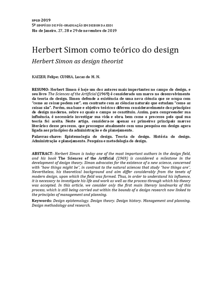 Herbert Simon: Teoria do Design | PDF | Science | Esboço