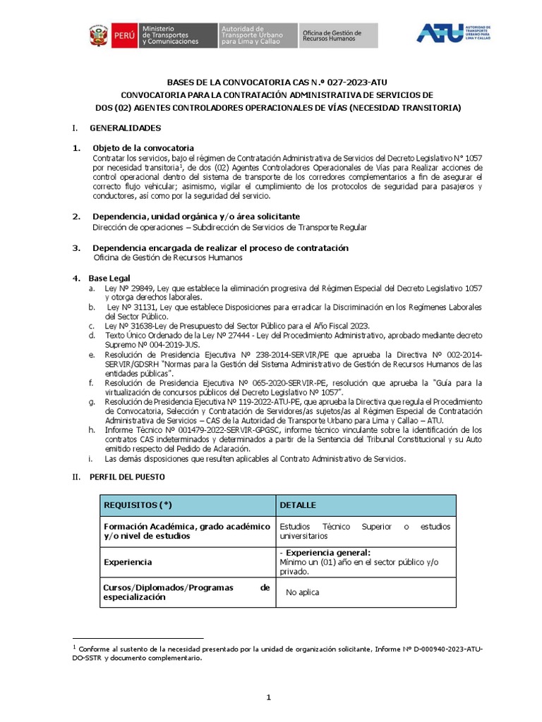 CAS 027 2023 ATU Bases PDF | PDF