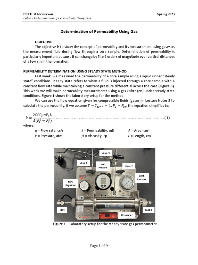 PETE 311 - Lab 08 Manual and Data Sheet PDF | PDF
