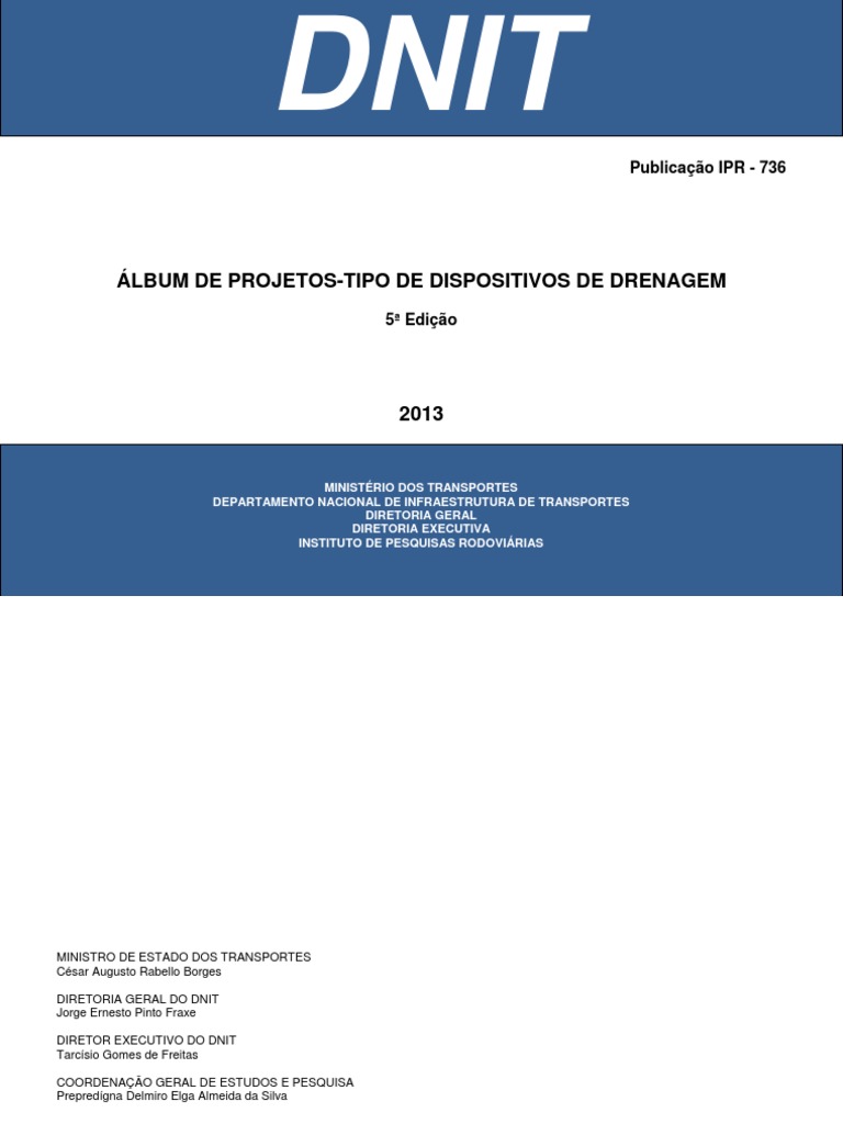 Álbum de Projetos de Drenagem DNIT | PDF