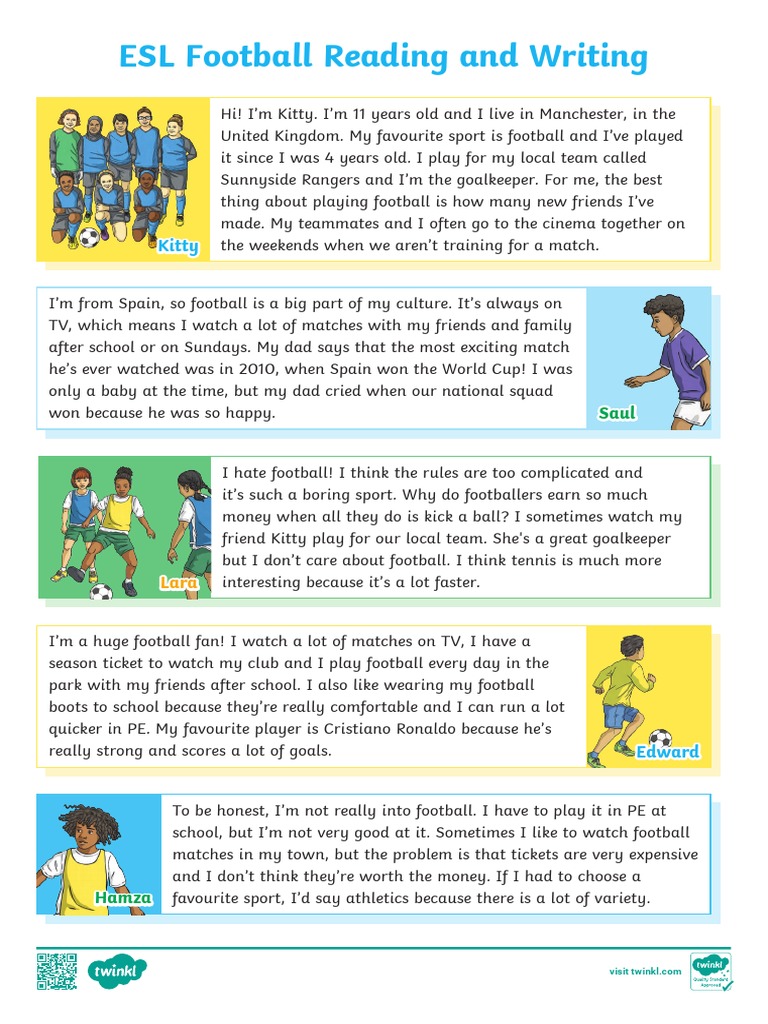 ESL Football Reading Comprehension PDF | PDF
