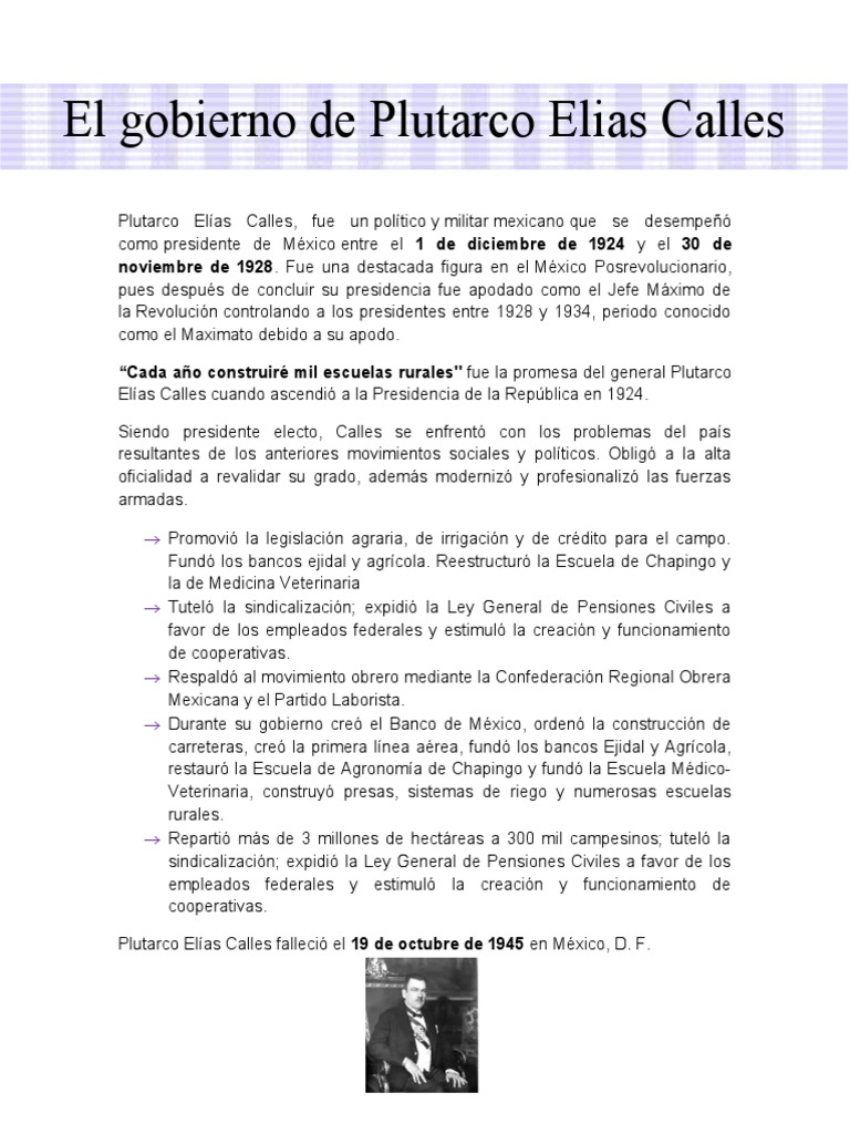 Plutarco Elías Calles | PDF